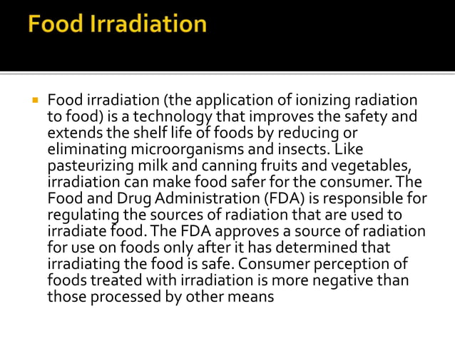 Food processing and Irradiation | PPT