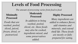 Food Processing and the three types of processed foods | PPTX