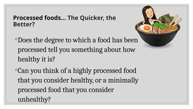 Food Processing and the three types of processed foods | PPT