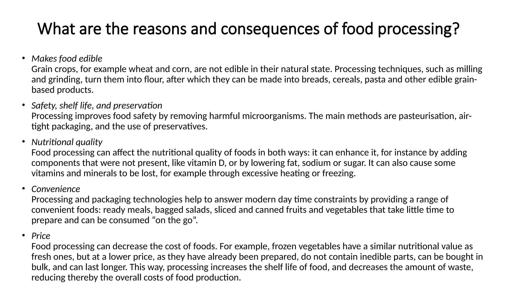 Introduction and principles of food processing | PPTX