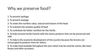 Introduction and principles of food processing | PPTX