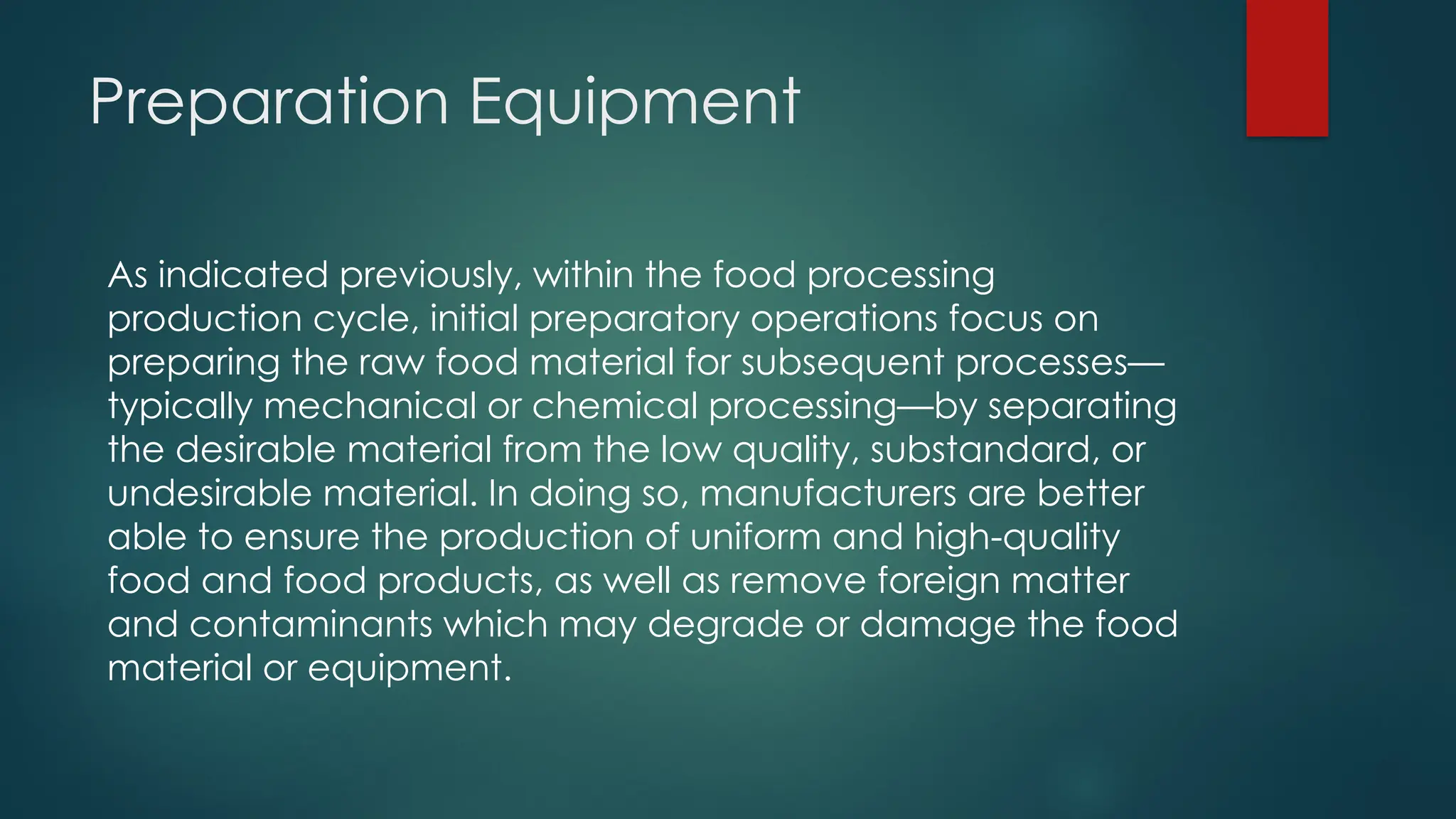 Food Processing Equipment for Food Plant Design | PPTX