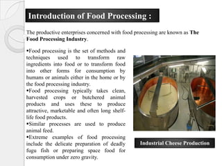 Food processing industry. | PPTX