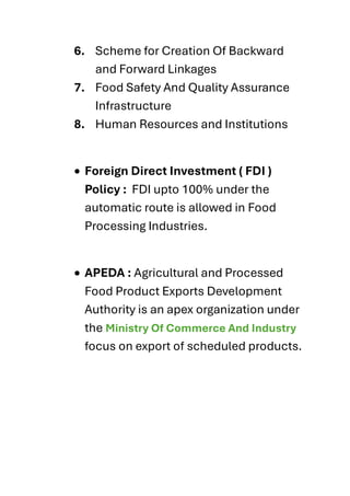 Status and introduction of food processing in india. | PDF