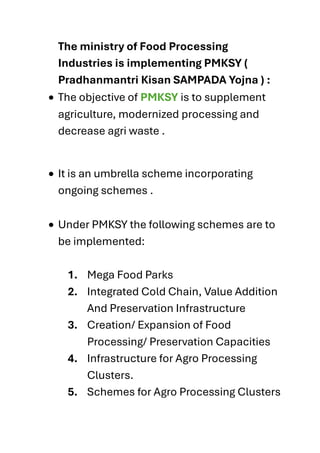Status and introduction of food processing in india. | PDF