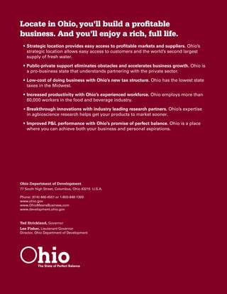 Ohio Food Processing Packaging Industry Brochure | PDF