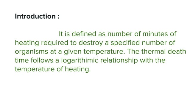 Thermal Death Time | PPTX