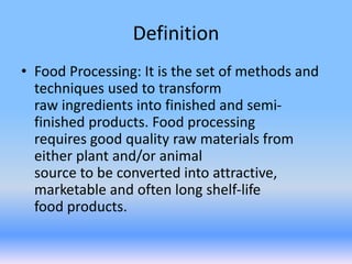 Food processing unit 1 | PPTX