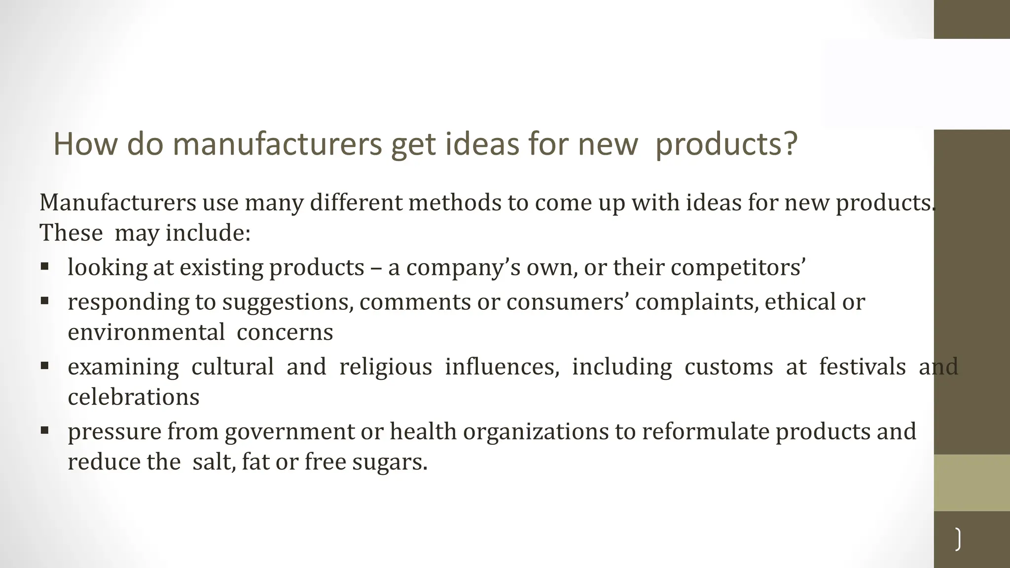 Food Product Development Process, Design & Strategies" | PPTX