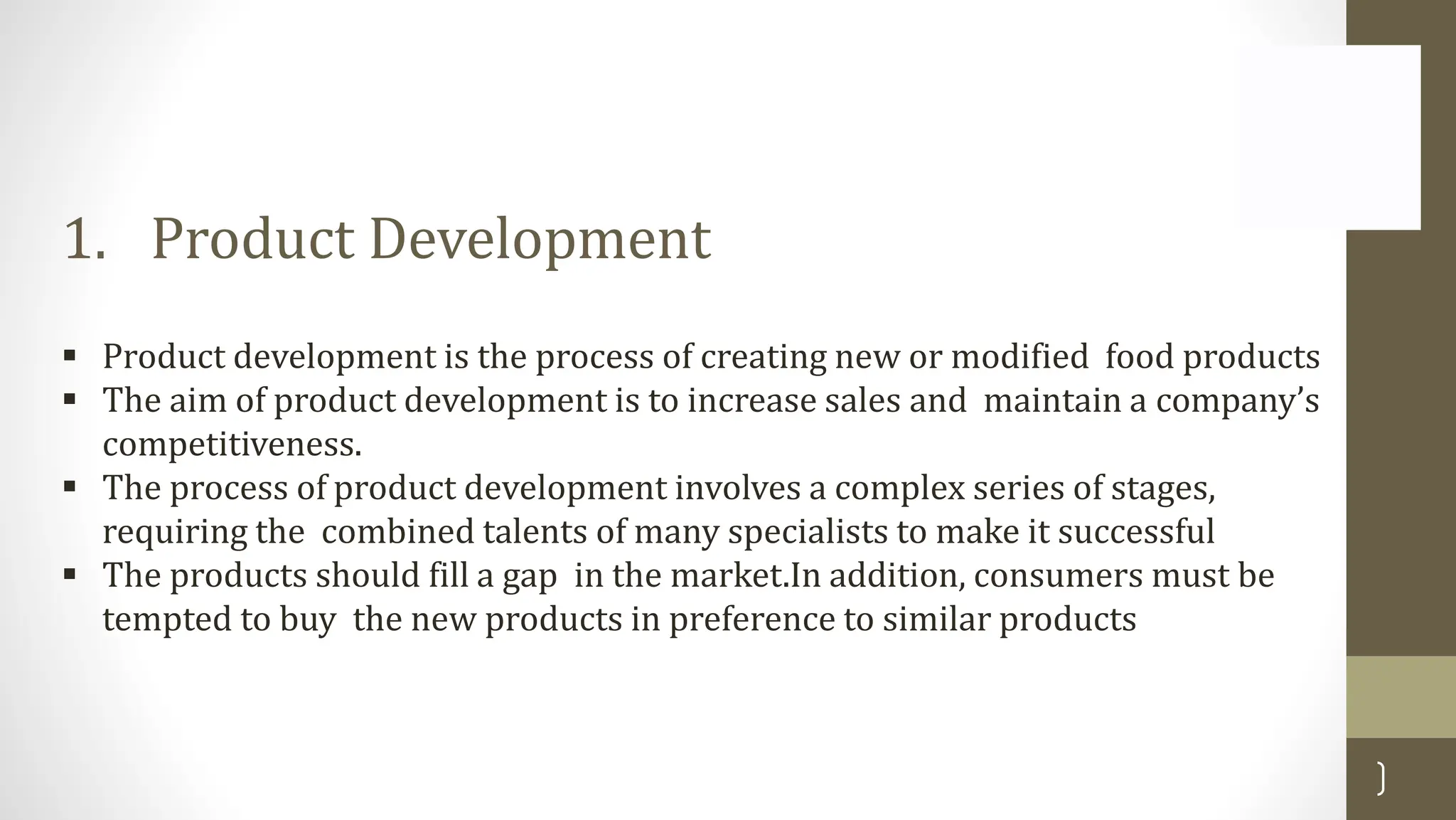 Food Product Development Process, Design & Strategies" | PPTX