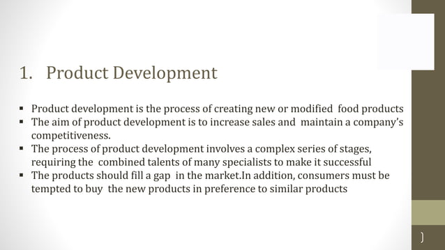 Food Product Development Process, Design & Strategies" | PPTX