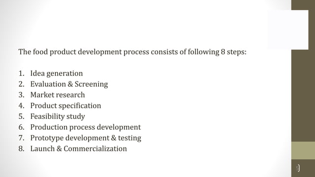 Food Product Development Process, Design & Strategies" | PPTX