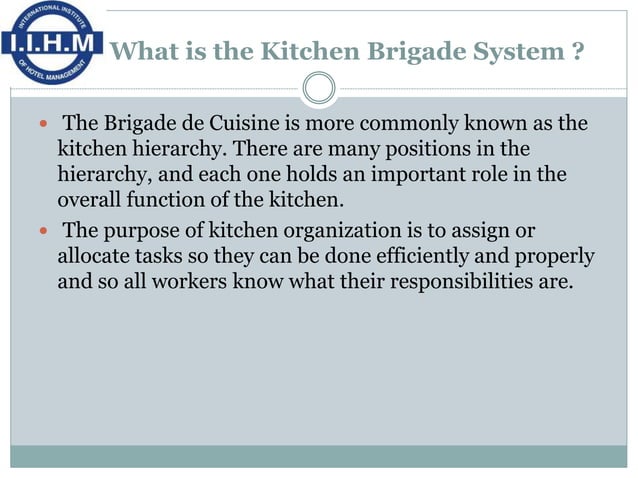 kitchen brigade system | PPTX