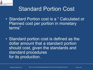 Food production control i | PPTX