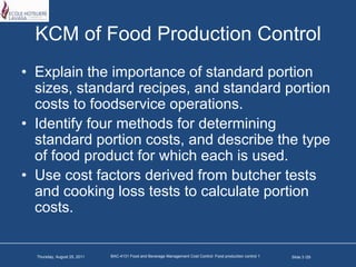 Food production control i | PPTX
