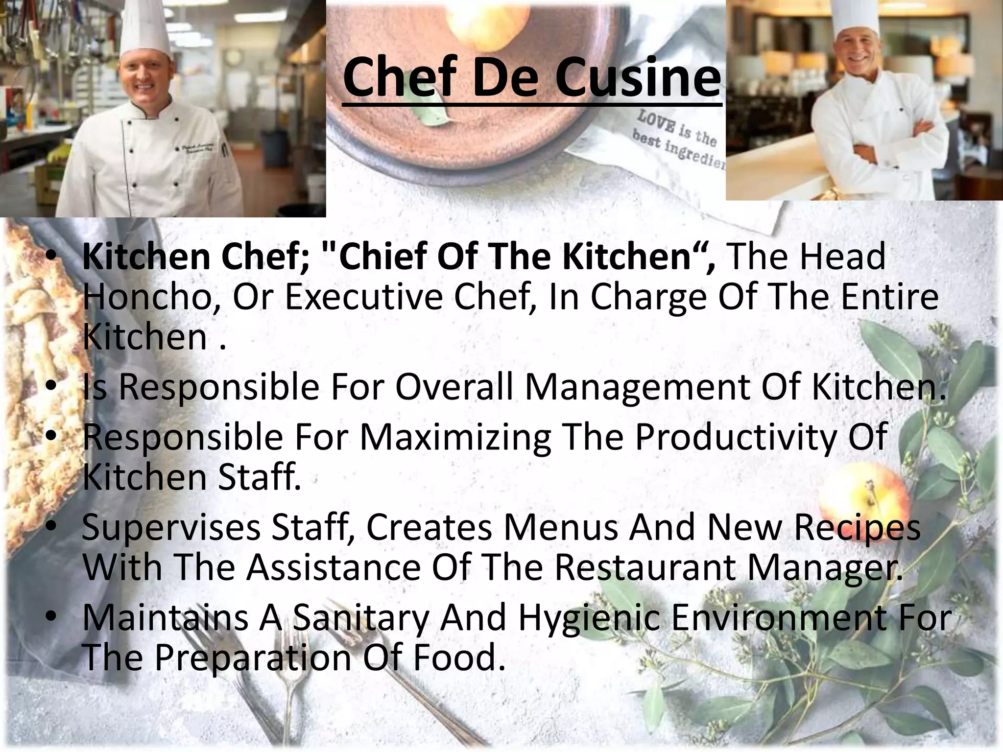 Kitchen Brigade System - harsh sodhani | PPT