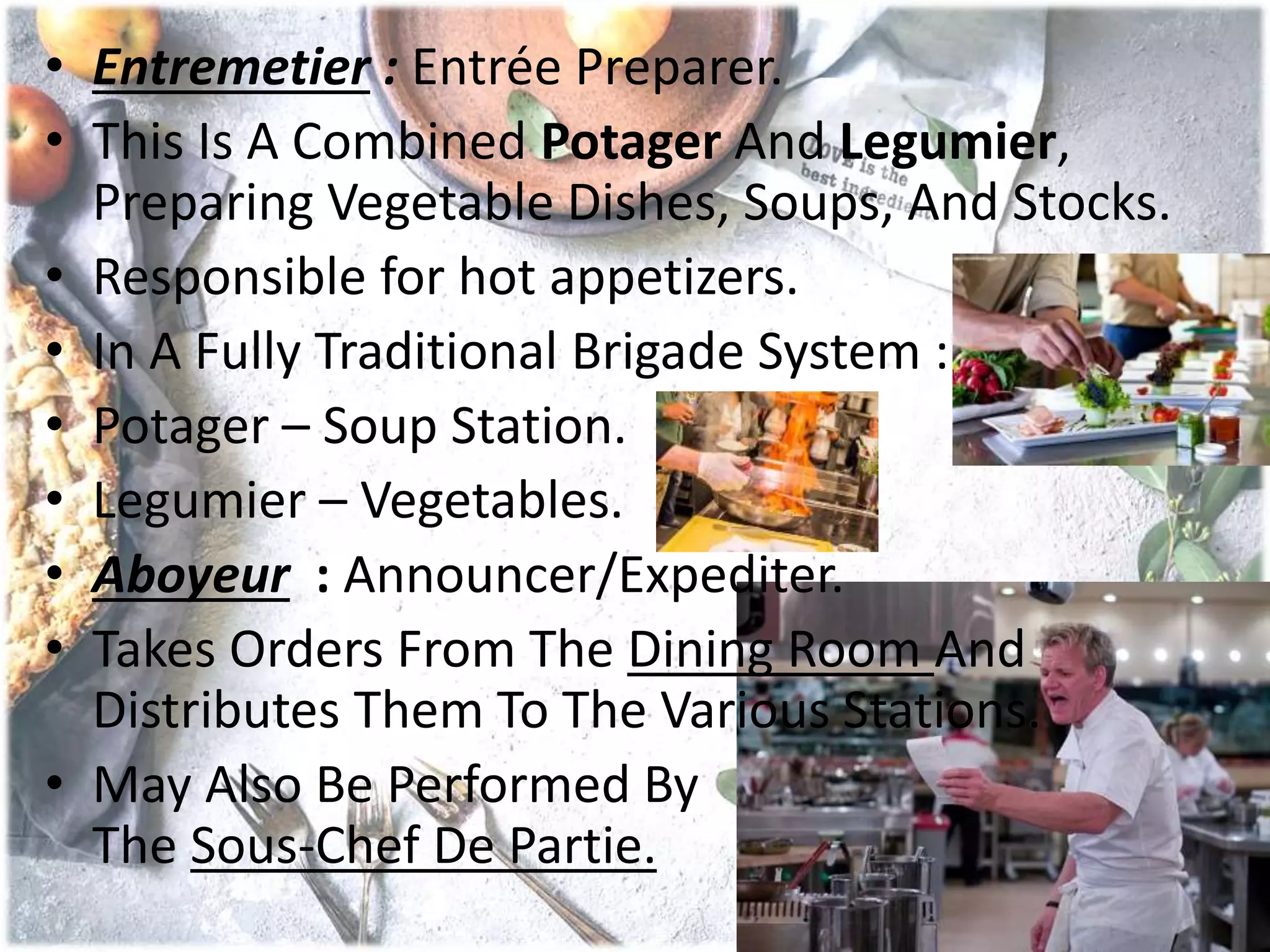 Kitchen Brigade System - harsh sodhani | PPTX