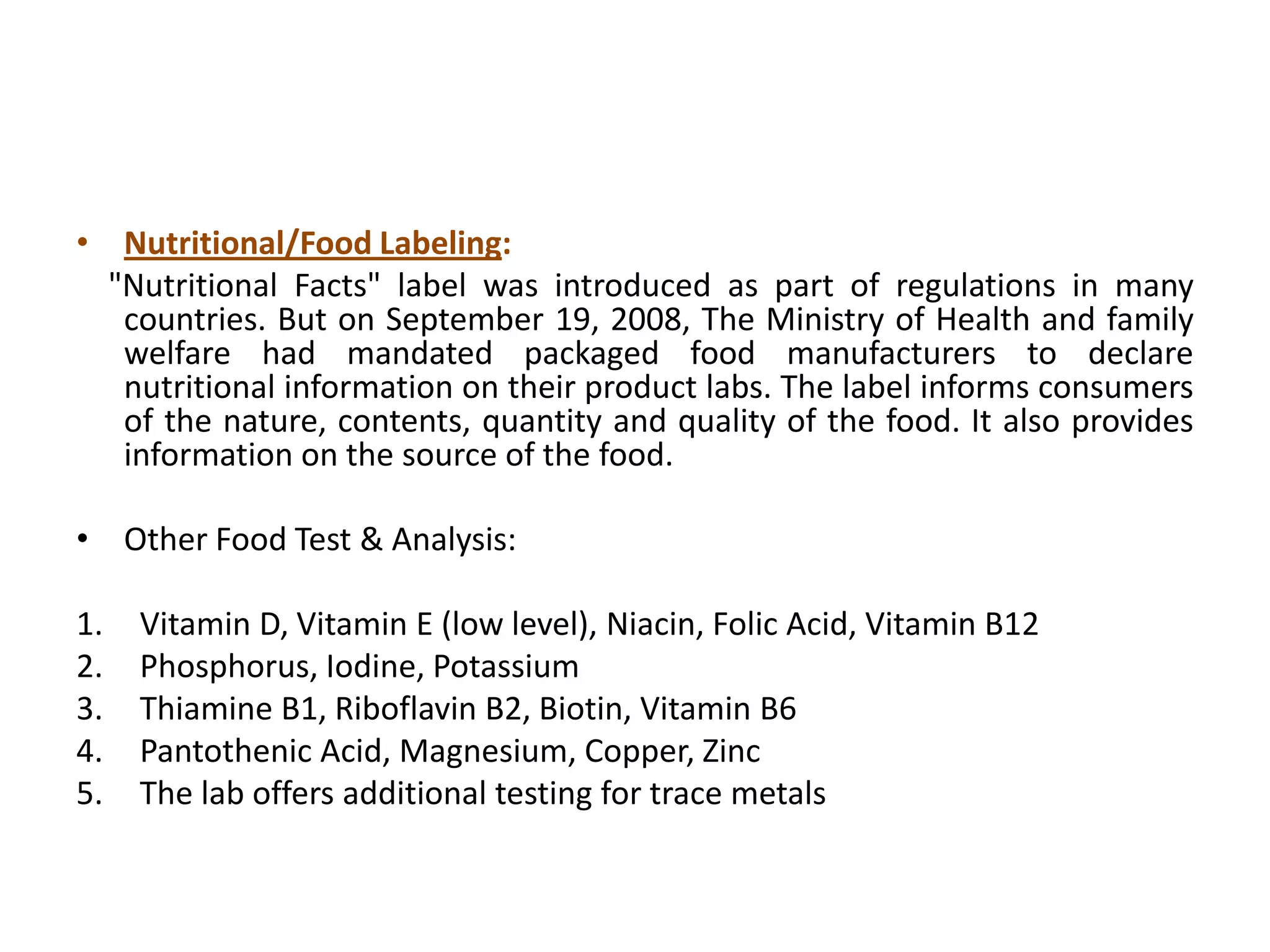 Laboratory Food testing | PPTX
