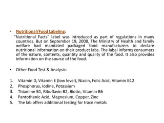 Laboratory Food testing | PPTX