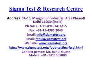 Food product testing | PPT