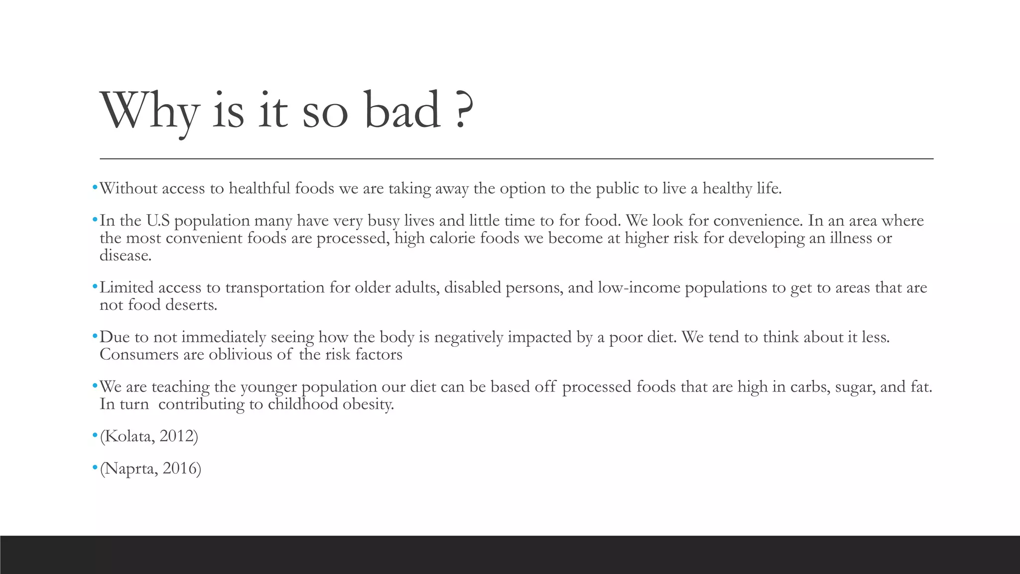 Food Deserts in Rural and Urban Low-income populations | PPTX | Grocery ...