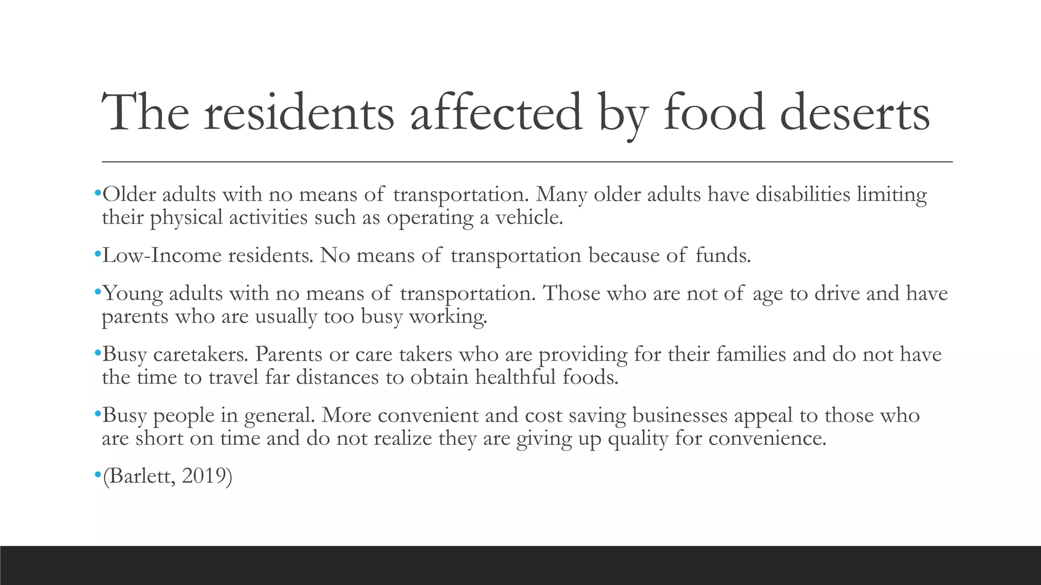 Food Deserts in Rural and Urban Low-income populations | PPT