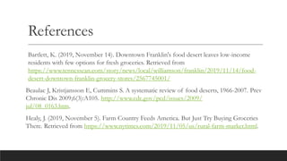 Food Deserts in Rural and Urban Low-income populations | PPTX
