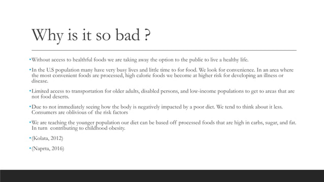 Food Deserts in Rural and Urban Low-income populations | PPTX | Grocery ...