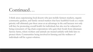 Food Deserts in Rural and Urban Low-income populations | PPTX | Grocery ...