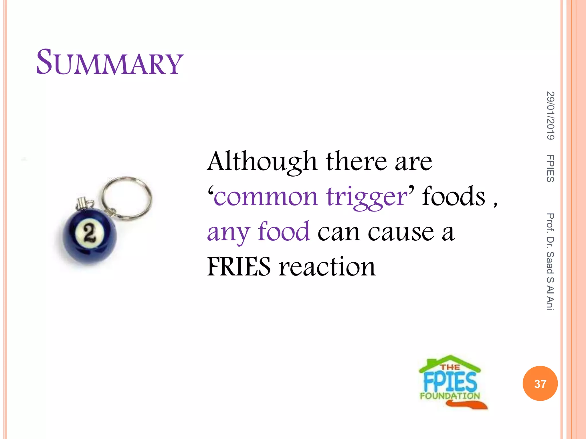 Food protein induced enterocolitis syndrome (FPIES) | PPTX