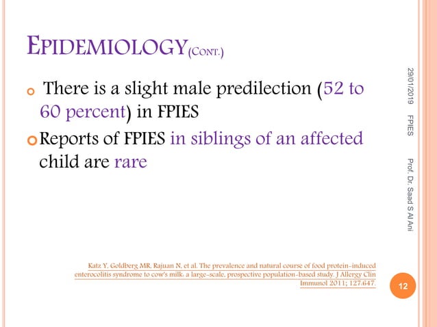 Food protein induced enterocolitis syndrome (FPIES) | PPTX | Digestive ...