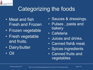 Food purchasing control | PPTX