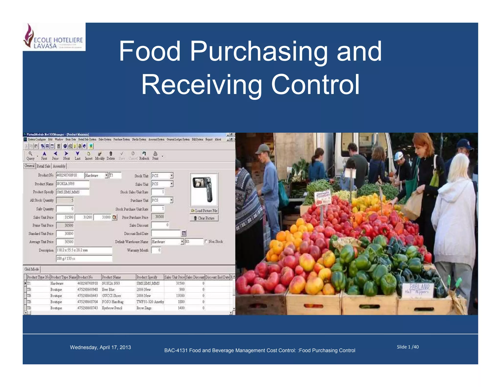 Food purchasing control | PDF