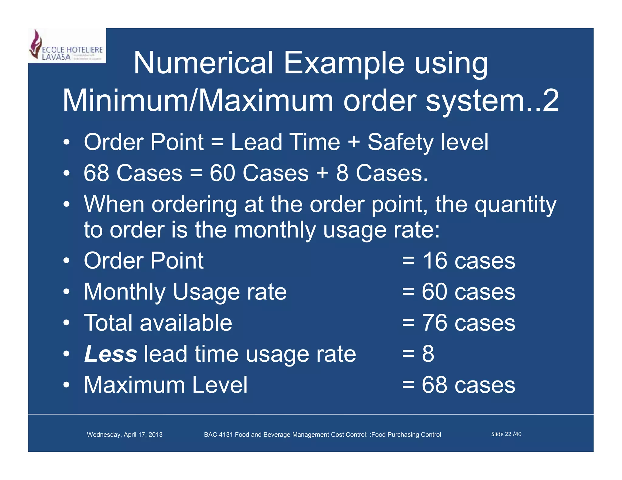Food purchasing control | PDF