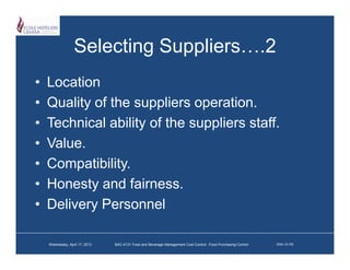 Food purchasing control | PDF