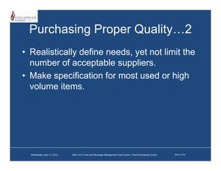 Food purchasing control | PDF