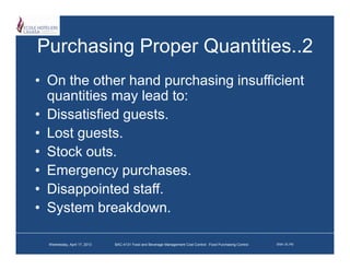 Food purchasing control | PDF