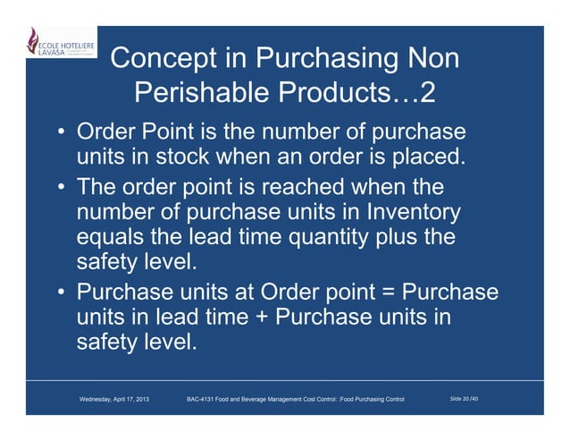 Food purchasing control | PDF