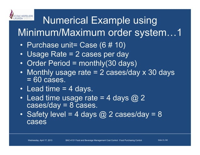 Food purchasing control | PDF
