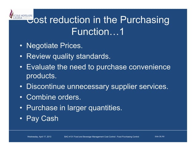 Food purchasing control | PDF