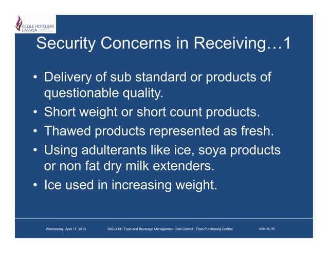 Food purchasing control | PDF