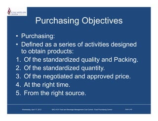 Food purchasing control | PDF
