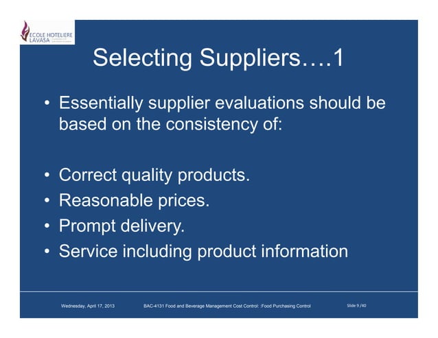 Food purchasing control | PDF