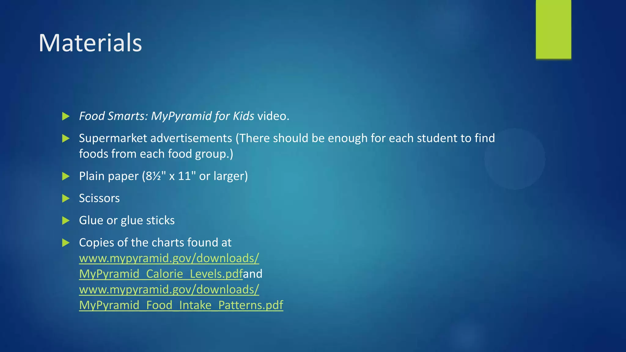 Food pyramid Lesson Plan | PPTX