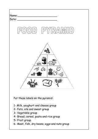 Foodpyramidworksheet1 | PDF