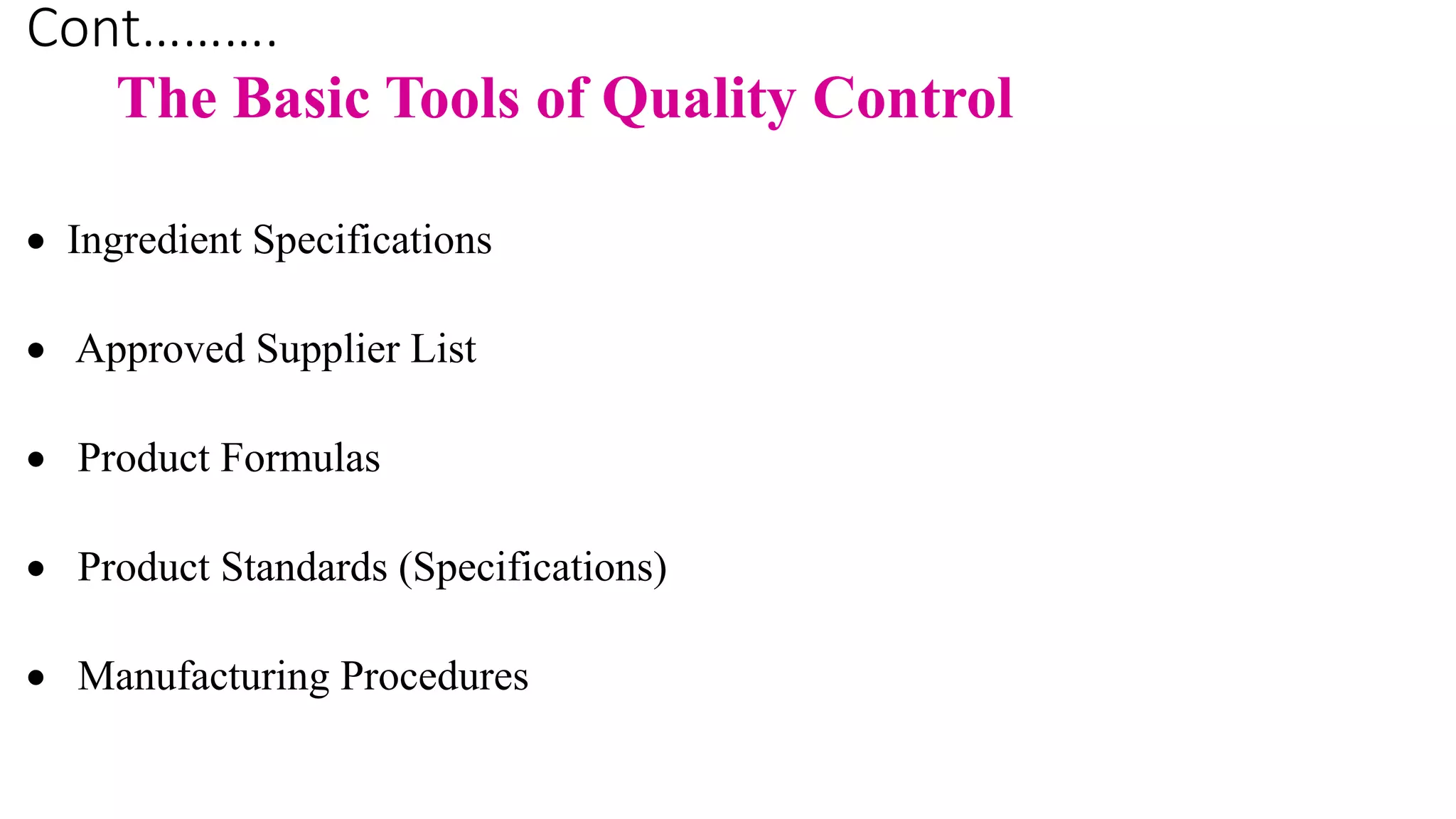 FOOD QUALITY CONTROL | PPTX