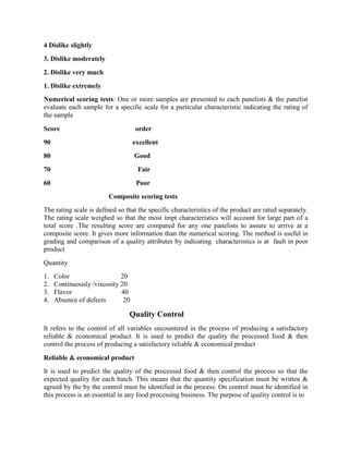 Food quality notes | DOCX