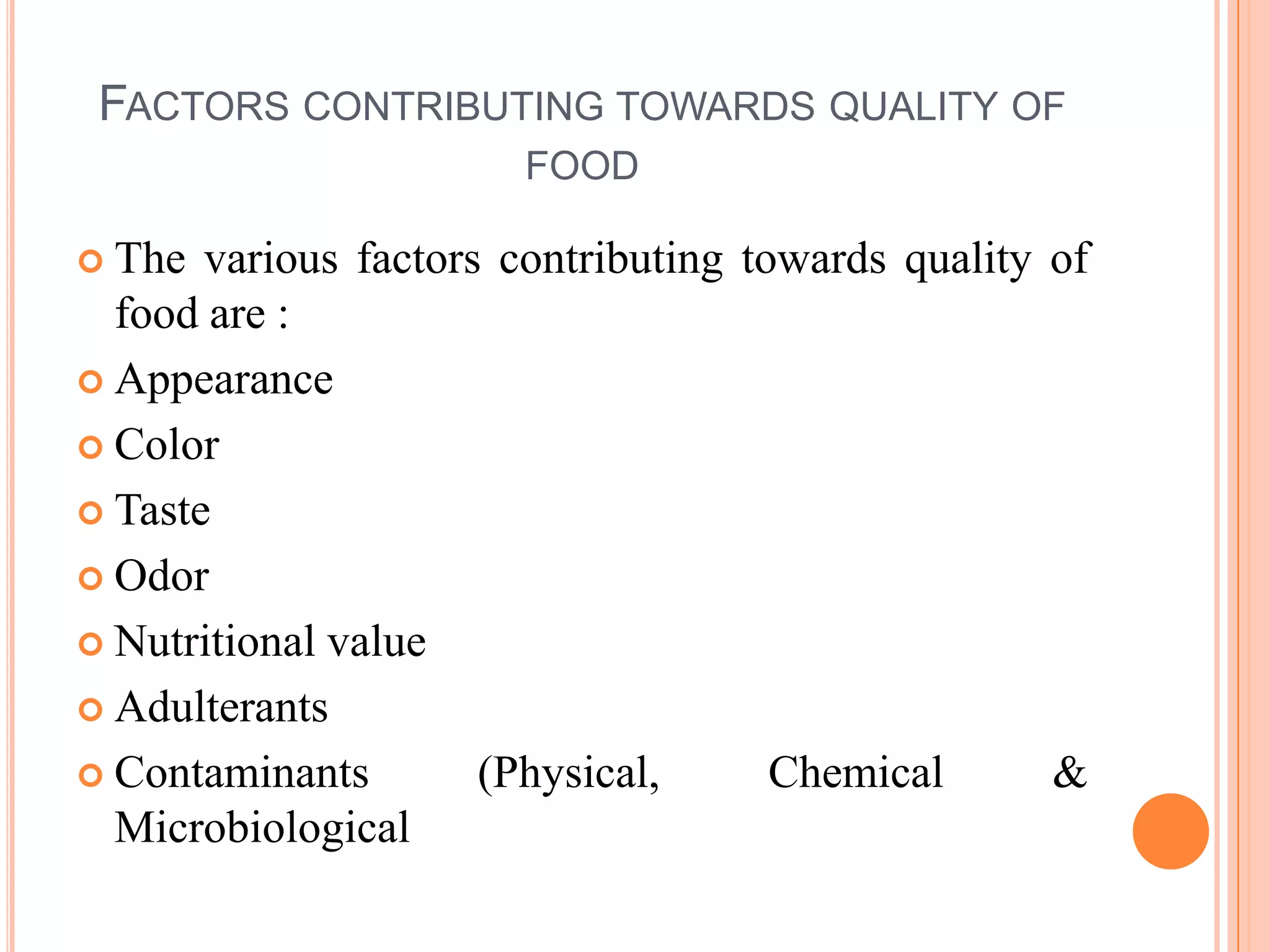 Food quality parameters | PPTX