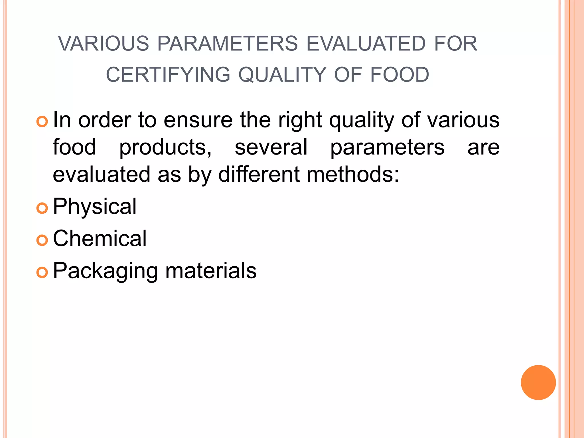 Food quality parameters | PPTX