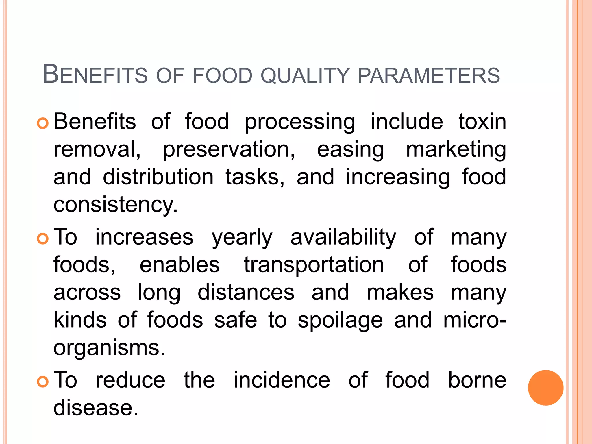 Food quality parameters | PPTX
